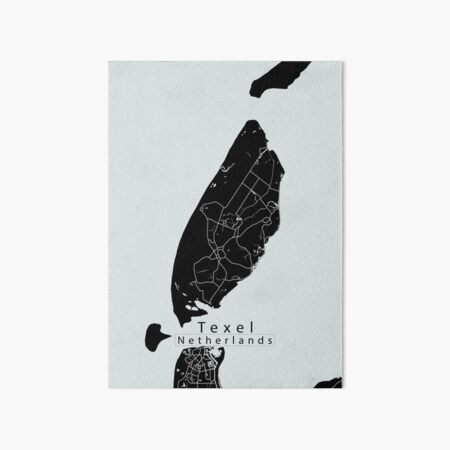 "Texel Netherlands Island Map dark" Art Board Print by Robin-Niemczyk ...