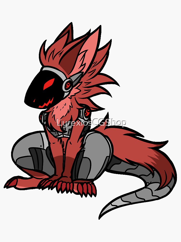 "Red protogen Sticker" Sticker by LyrexiosCGShop | Redbubble