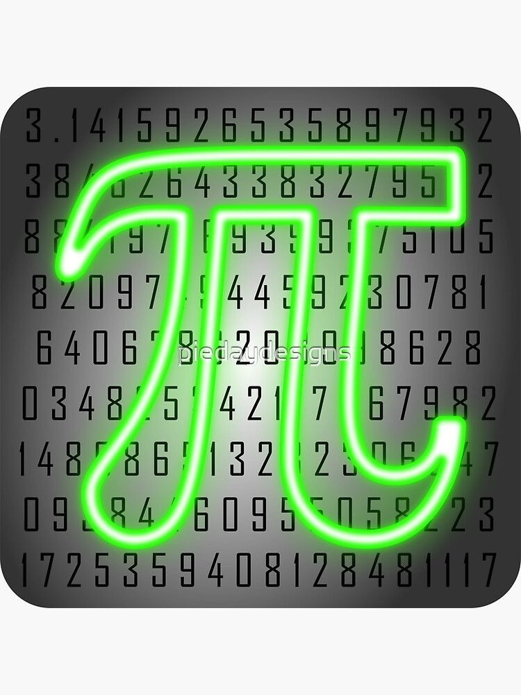 "Pi Day Neon Sign" Sticker for Sale by piedaydesigns | Redbubble