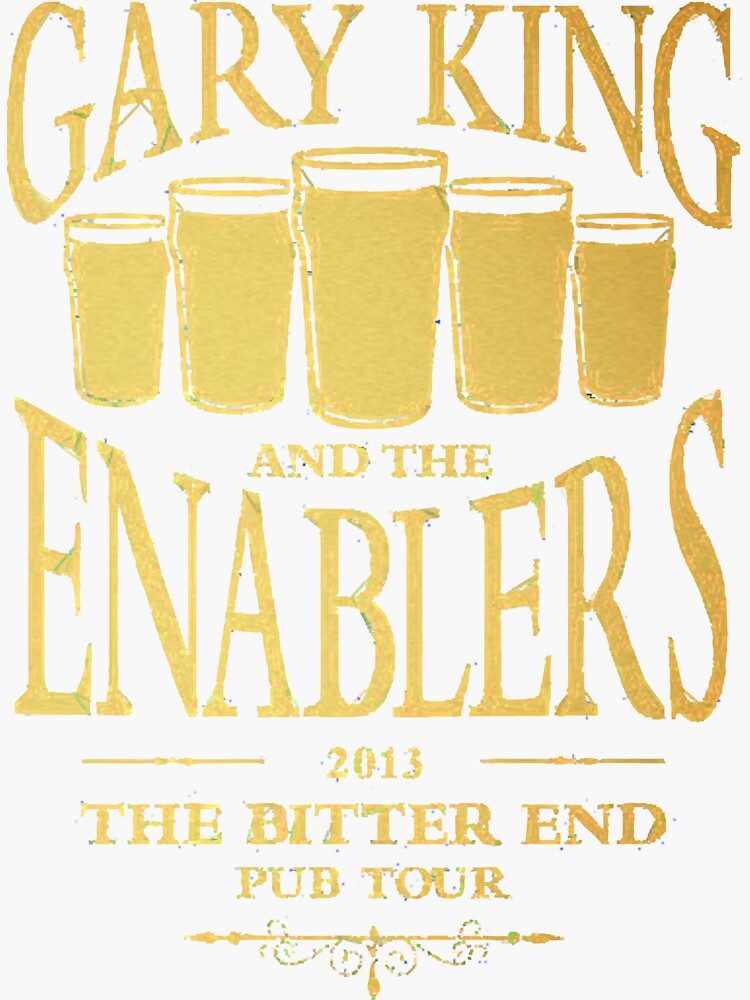 "Gary King and the Enablers " Sticker by SofiaAlfred | Redbubble