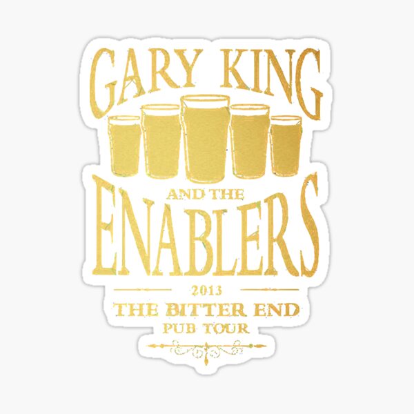 "Gary King and the Enablers " Sticker by SofiaAlfred | Redbubble