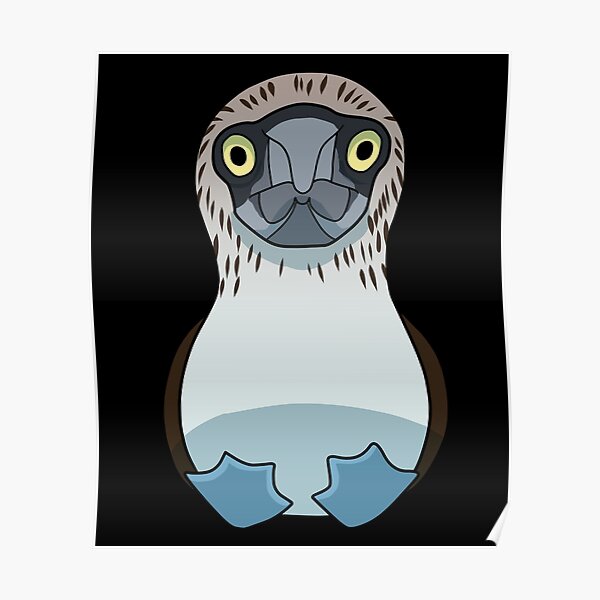 "Funny Sitting Blue-Footed Booby Bird" Poster for Sale by alwe-designs ...