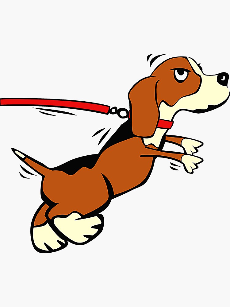 "Cute Funny Running Dog" Sticker by Frosty2099 | Redbubble