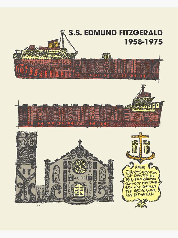 "Edmund Fitzgerald Classic T-Shirt" Sticker by LisannDuring | Redbubble