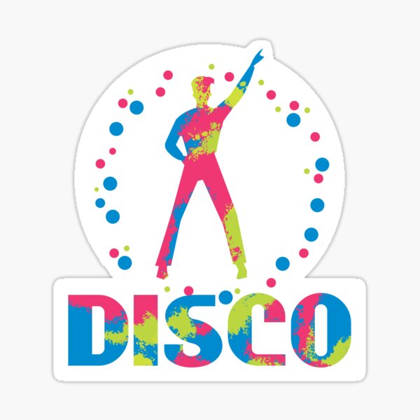 "Neon 70s Disco Dance Party" Sticker by SunnyBrand | Redbubble