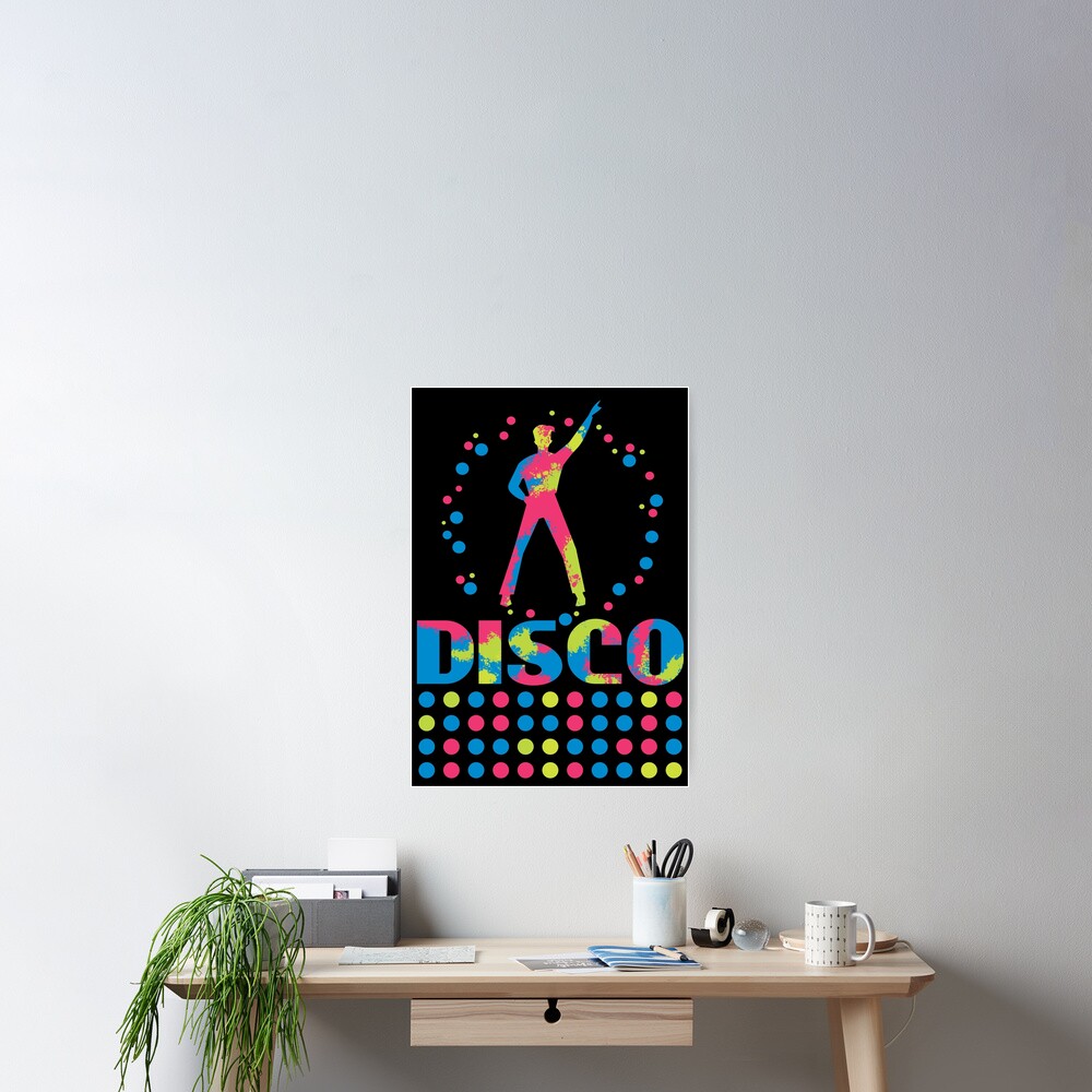 "Neon 70s Disco Dance Party" Poster for Sale by SunnyBrand | Redbubble