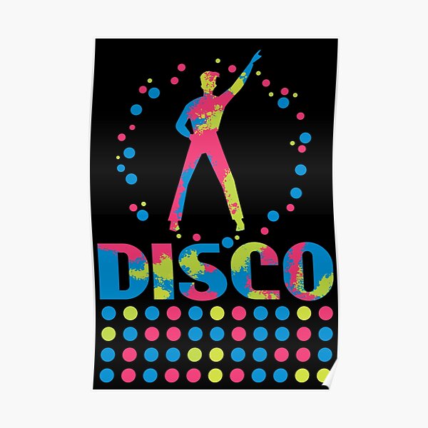 "Neon 70s Disco Dance Party" Poster for Sale by SunnyBrand | Redbubble