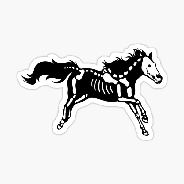 "Cartoon Skeleton horse (Zaheera Running)" Sticker for Sale by ...