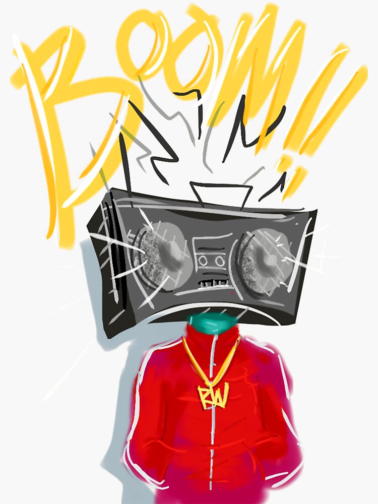"HipHop BeatBox Head" Sticker by RapWars | Redbubble