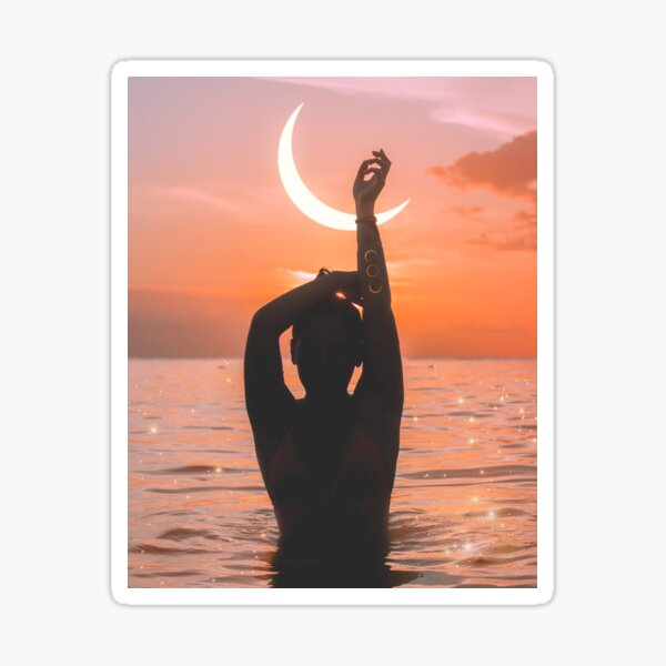 "Moonset" Sticker for Sale by klajdart | Redbubble