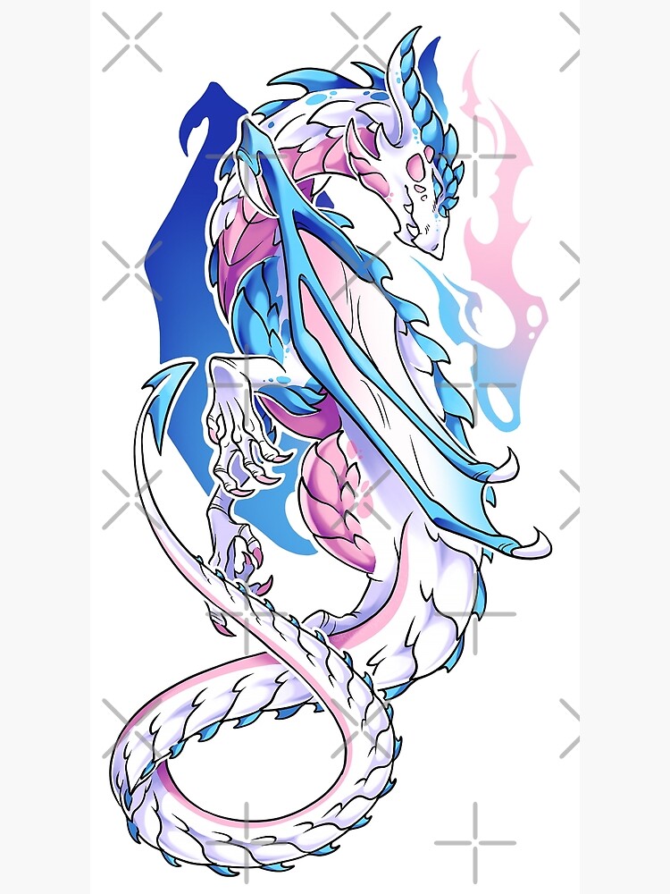 "Trans Pride Dragon" Poster by KuroHyena | Redbubble