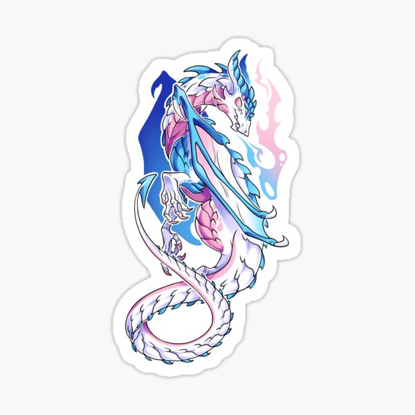 "Trans Pride Dragon" Sticker for Sale by KuroHyena | Redbubble