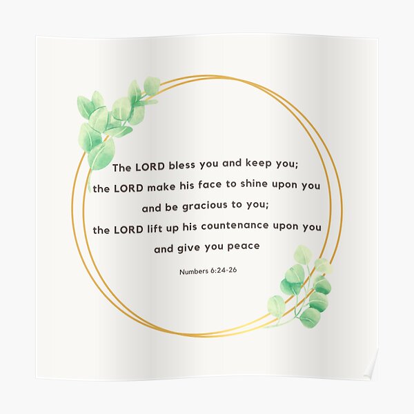 "Aaronic Blessing Bible Verse Print" Poster by ShilohCreative | Redbubble