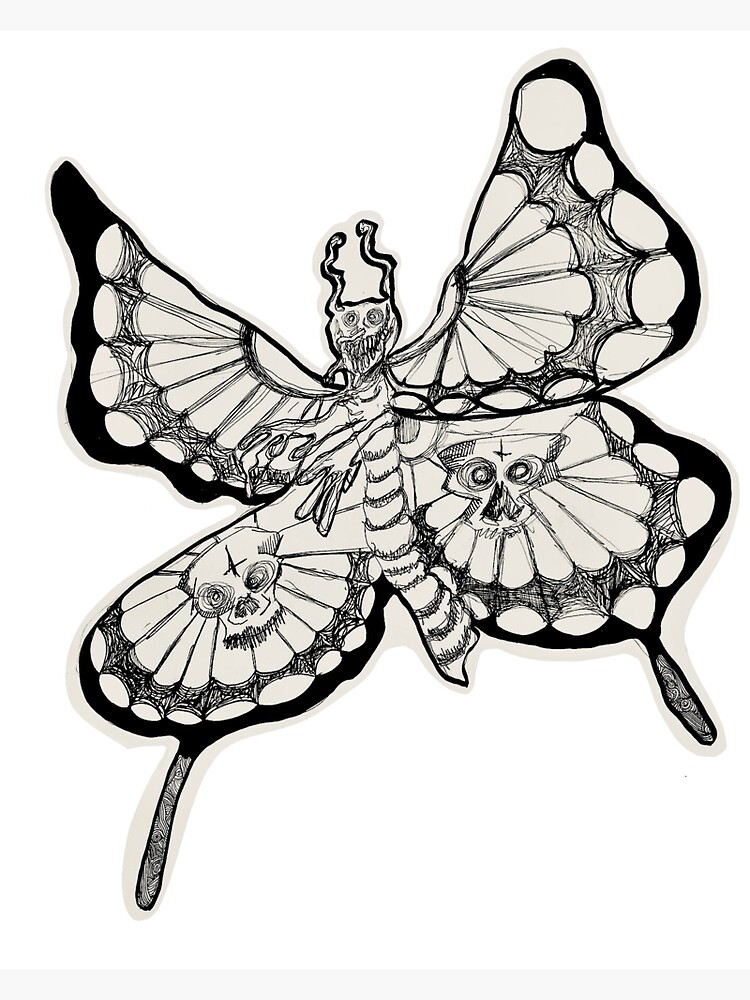 "Creepy Killer butterfly " Sticker by Jadablake | Redbubble