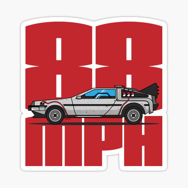 "88 MPH" Sticker for Sale by C-N-Designs | Redbubble