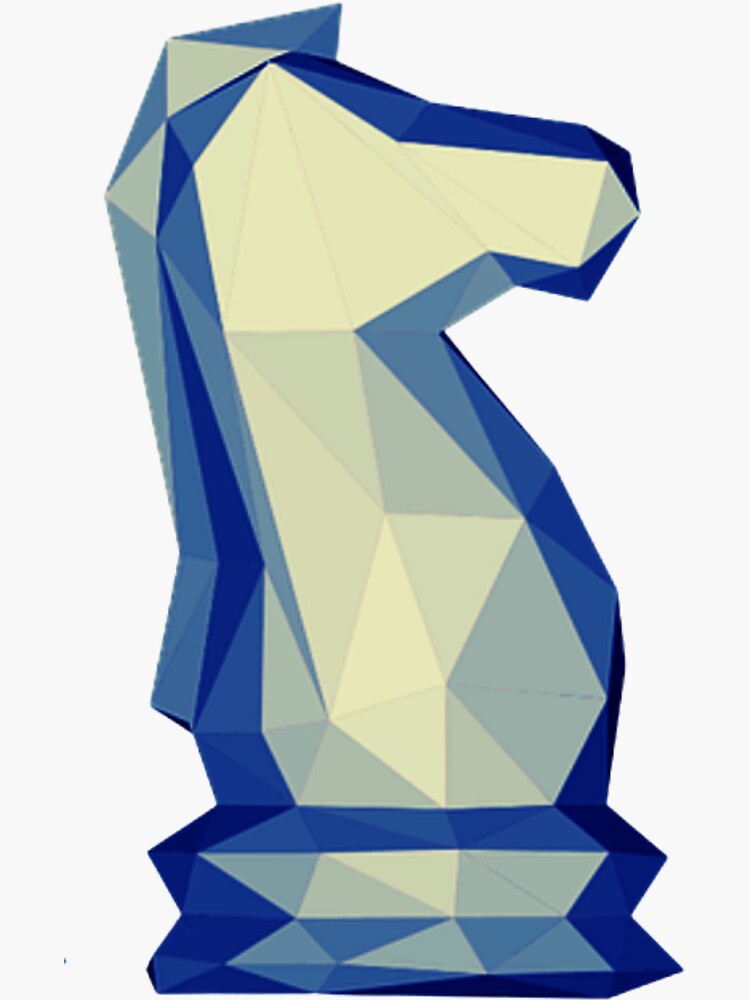 " Poly geometric Knight chess piece" Sticker by 5H0P | Redbubble