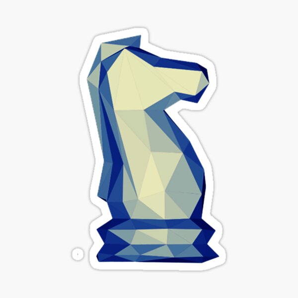 " Poly geometric Knight chess piece" Sticker by 5H0P | Redbubble