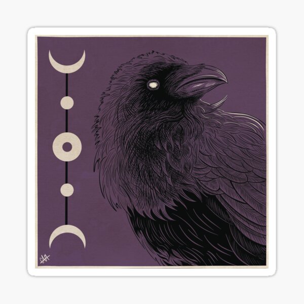 "Raven" Sticker by AphexArt | Redbubble