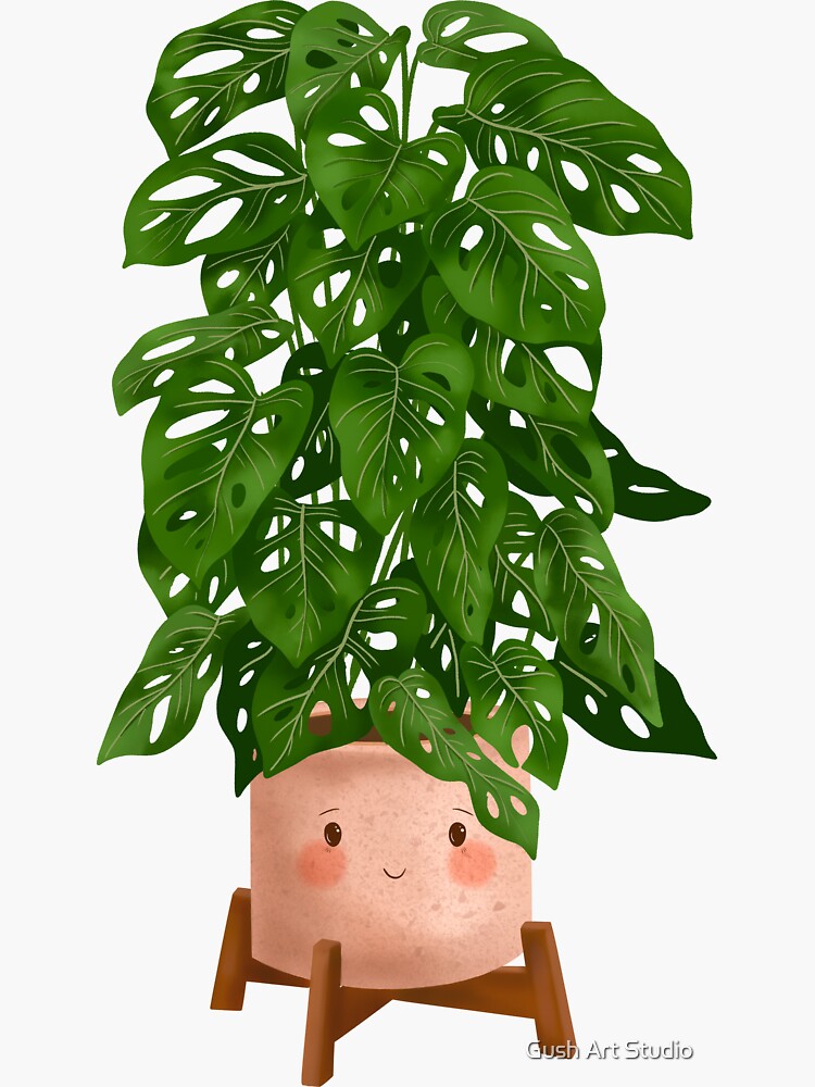 "Cute Plant Illustration, Monstera Plant Illustration" Sticker for Sale ...