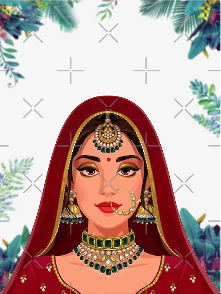 "Desi Lady - Indian traditional Bride Dulhan Stickers and Phone case ...