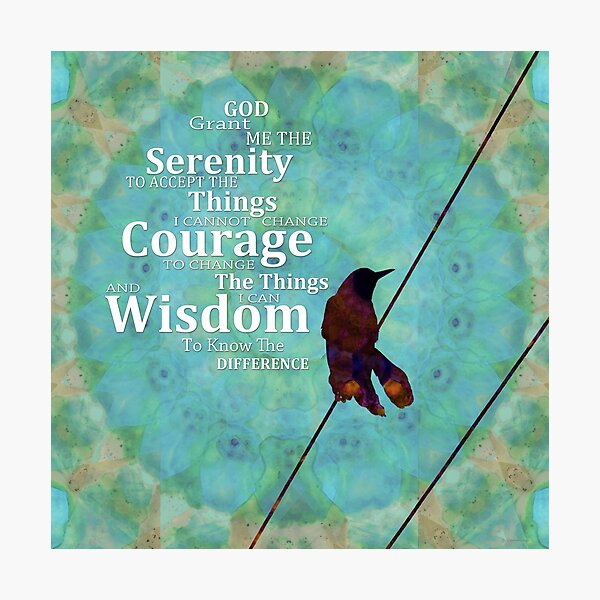 "Serenity Prayer With Bird On A Wire - Sharon Cummings" Photographic ...