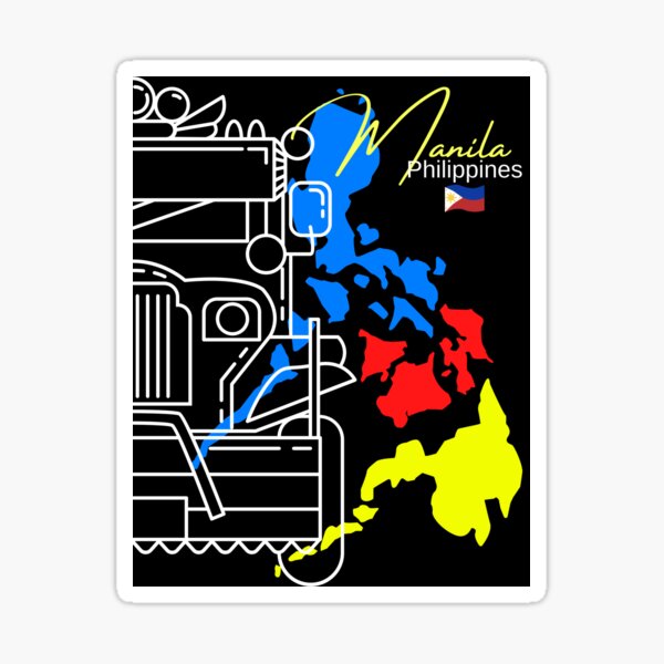 "Jeepney in Manila,Philippines " Sticker by ezartscreative | Redbubble