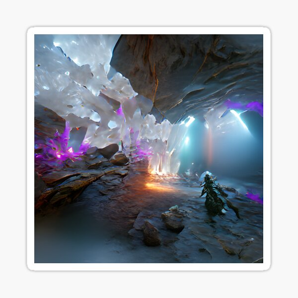 "Crystal Cave" Sticker by Oxraider | Redbubble