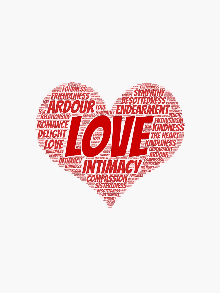 " Heart Shape words , funny Word Art" Sticker for Sale by MED-CHEP ...