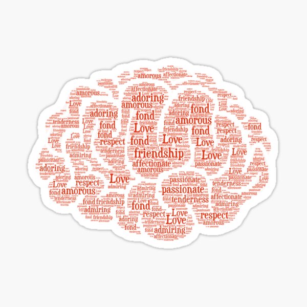 " brain Shape words , funny Word Art" Sticker by MED-CHEP | Redbubble