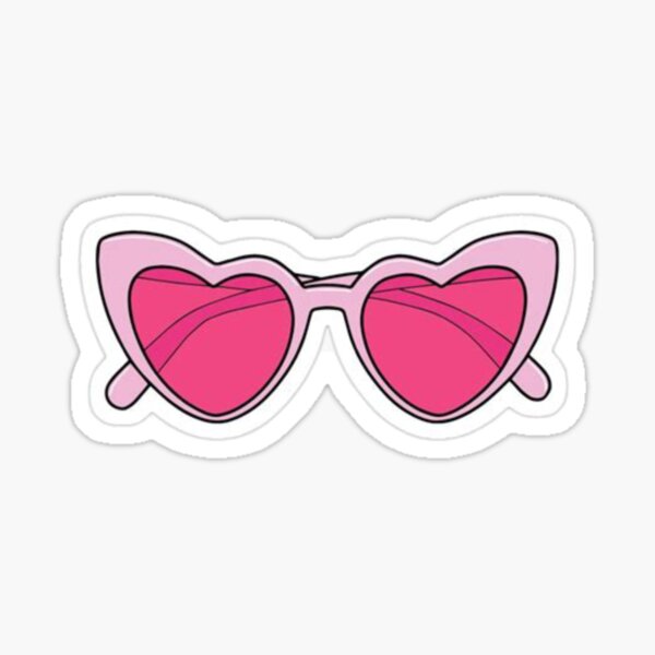 "heart sunglasses" Sticker for Sale by stickerbylucyy | Redbubble