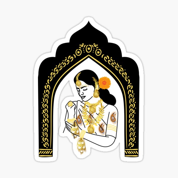 "DESI LADY - TRADITIONAL INDIAN WOMAN" Sticker by Lalzsreez | Redbubble