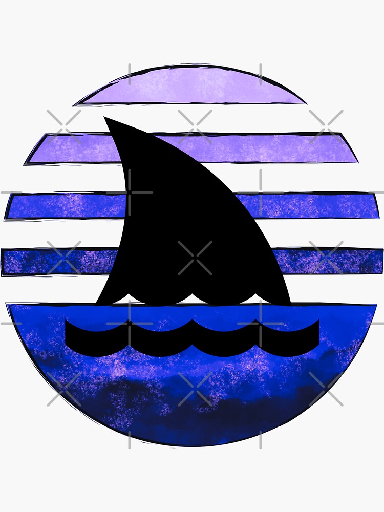 "Shark Fin Sunset" Sticker by HappyLifeCreate | Redbubble