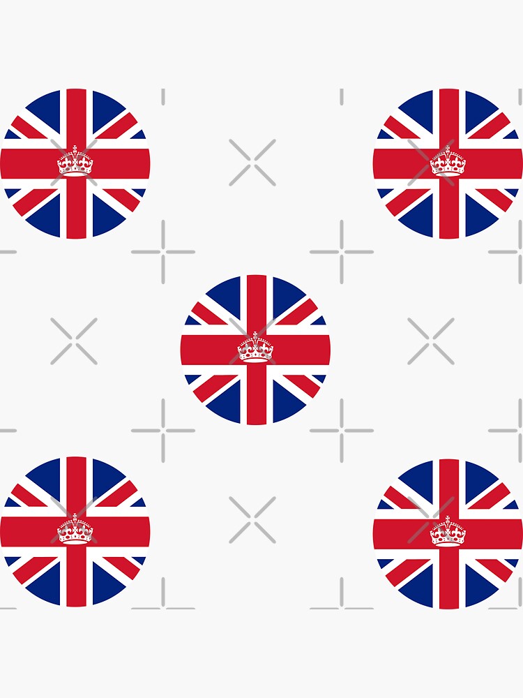 "Union Jack British Flag and Crown Circular Platinum Jubilee Sticker ...