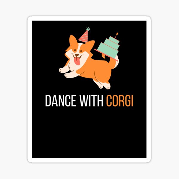 "dancing corgi kawaii cute funny" Sticker by Amusing-Reads | Redbubble