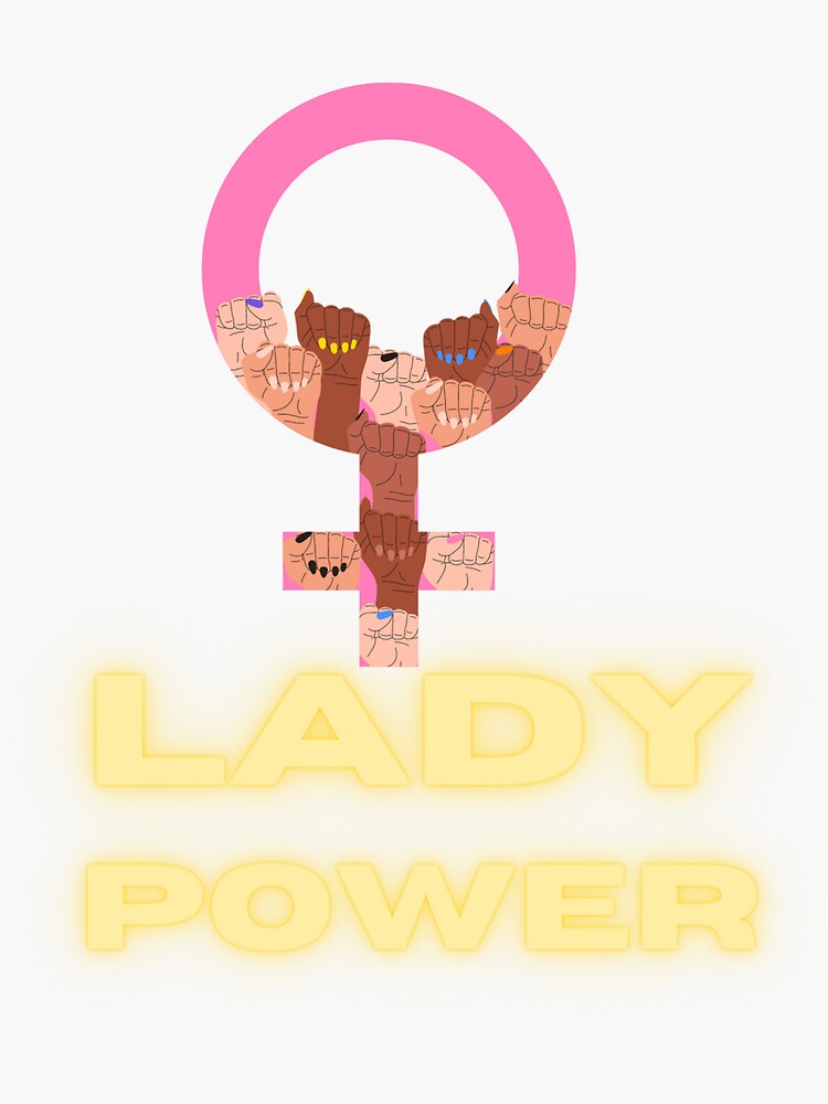 Pegatina «Lady Power con una ilustración de un conjunto de puños ...