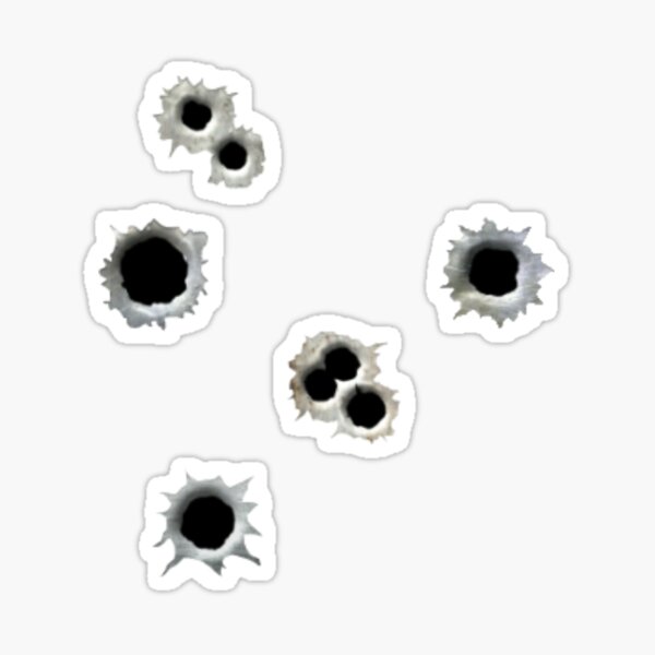 "bullet holes" Sticker for Sale by CMCharron | Redbubble