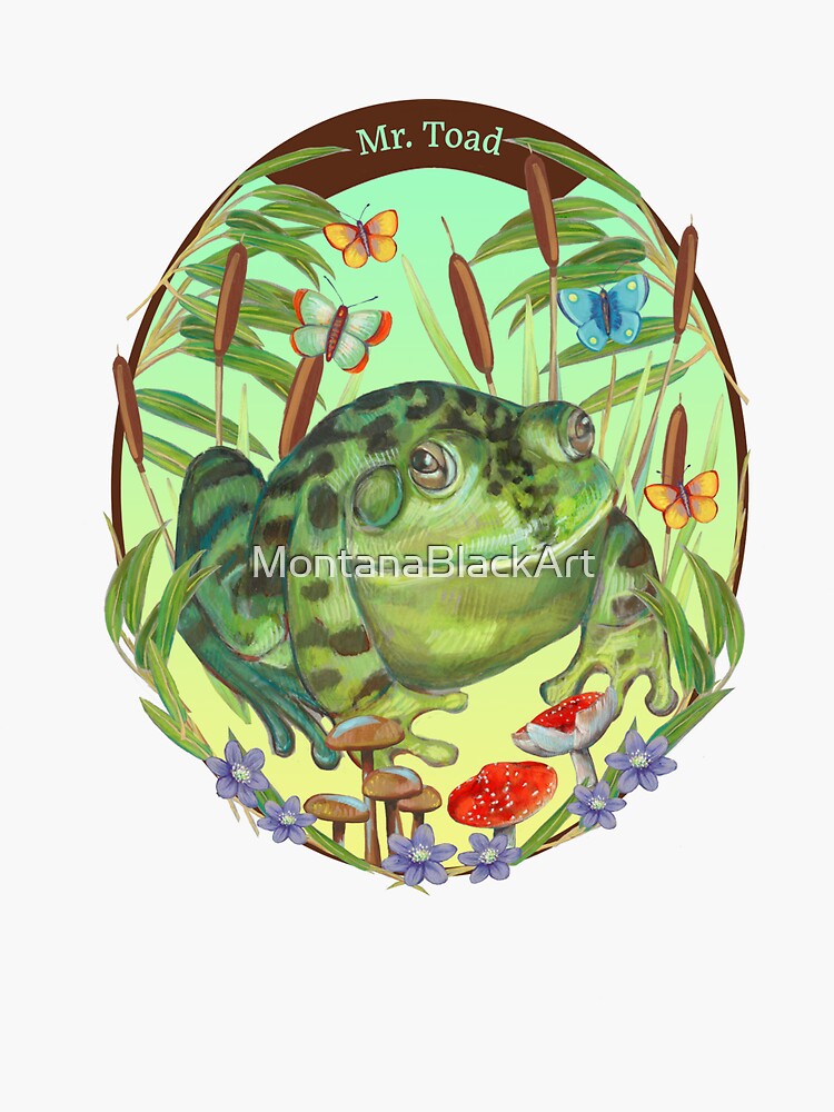 "Mr. Toad" Sticker by MontanaBlackArt | Redbubble