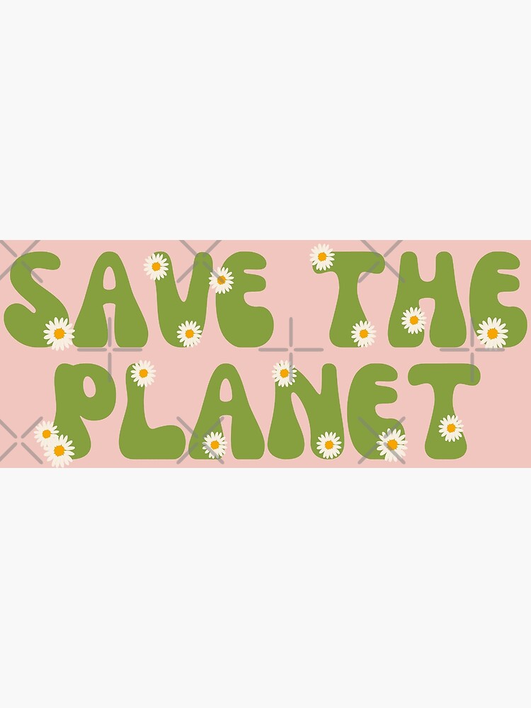 "save the planet retro groovy pink and green - earth day" Poster for ...