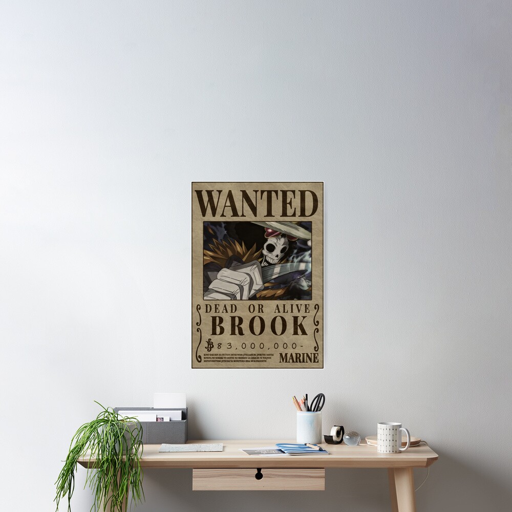 "Brook Wanted Poster One Piece" Poster by OnePieceWanted | Redbubble
