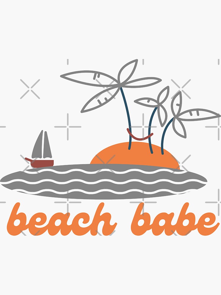 "Retro Beach Babe Sailing on Sunset | VSCO Retro Aesthetic" Sticker for ...