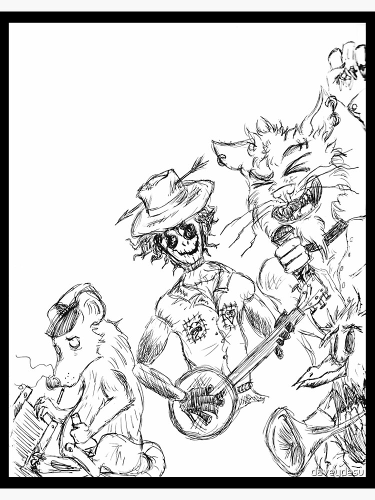 "Folk Punk (Black)" Poster by daveydesu | Redbubble