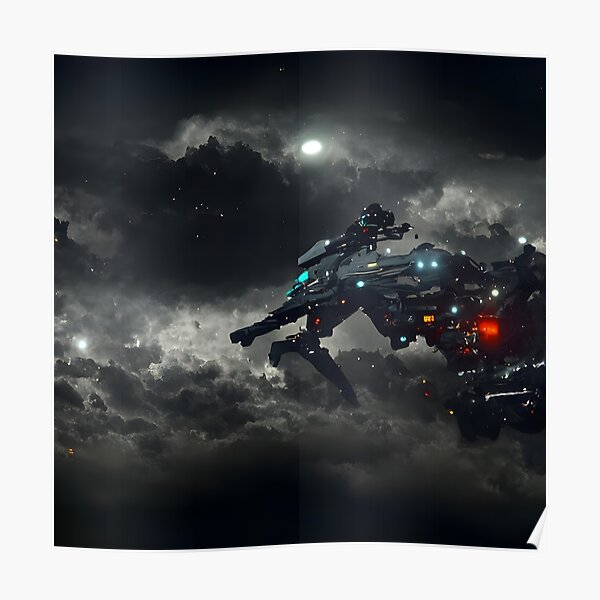 "Ronin spaceship over the clouds" Poster for Sale by ScarletMagi ...