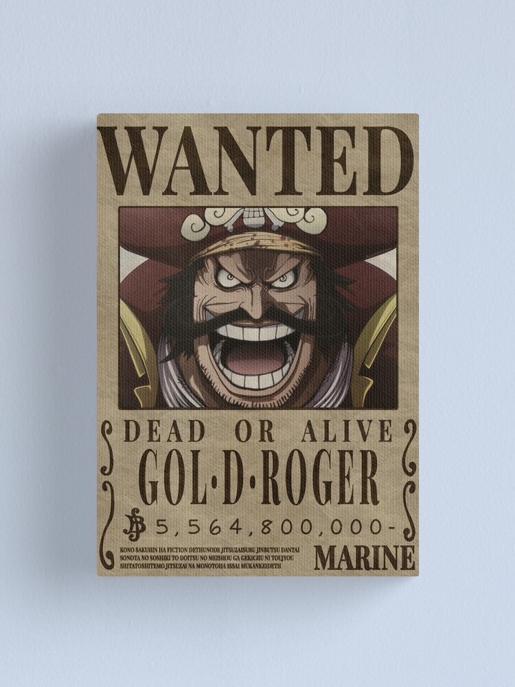 "Gold Roger One Piece Wanted Poster" Canvas Print for Sale by ...