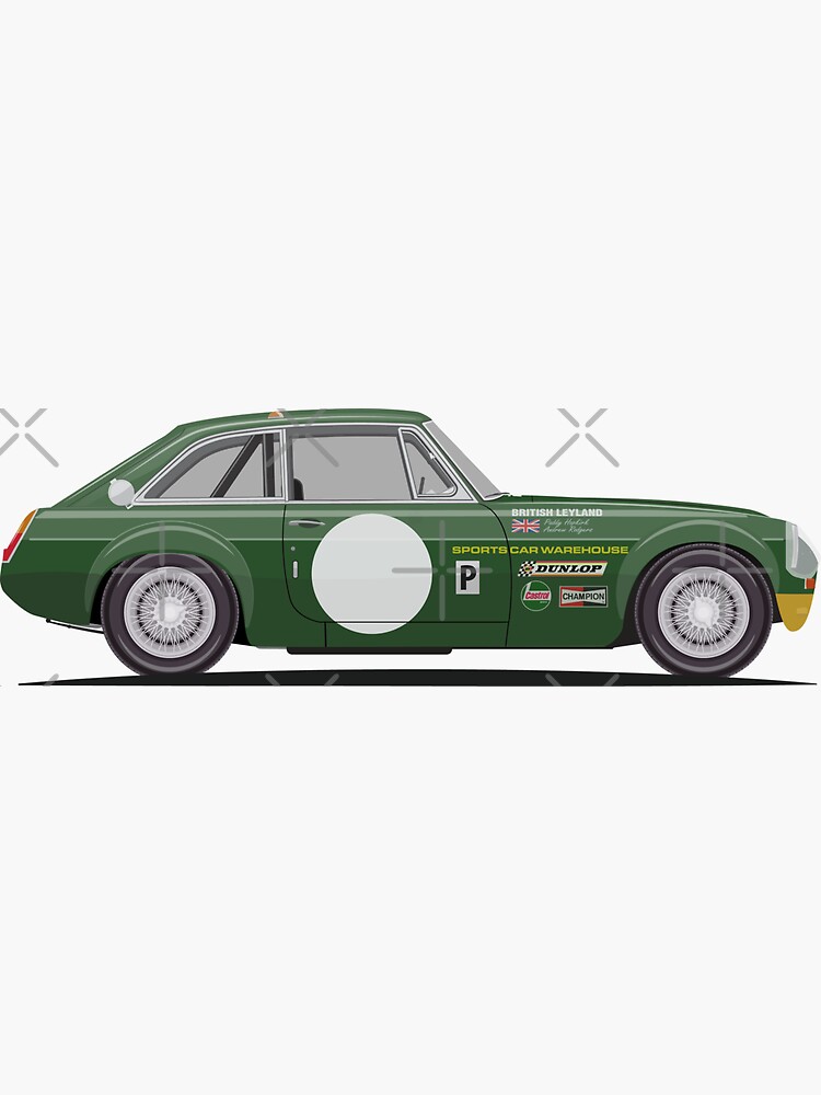 "MG MGC GT Sebring Race Car" Sticker for Sale by ClassicMotors | Redbubble