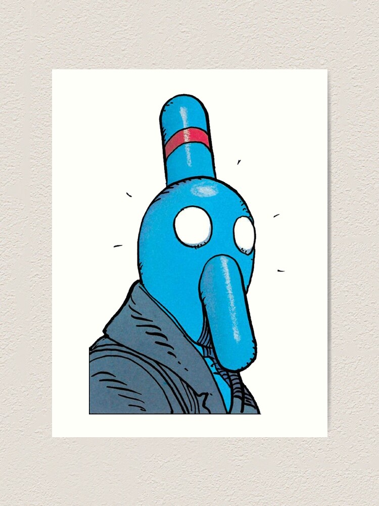 "moebius,edena,the world of edena,human,mask,blue,long nose mask,logo ...