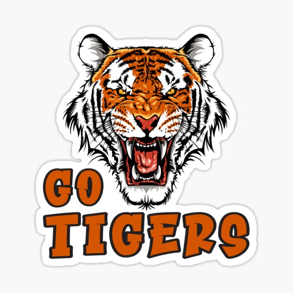 "Go Tigers Tiger School mascot" Sticker for Sale by CardboardCotton ...