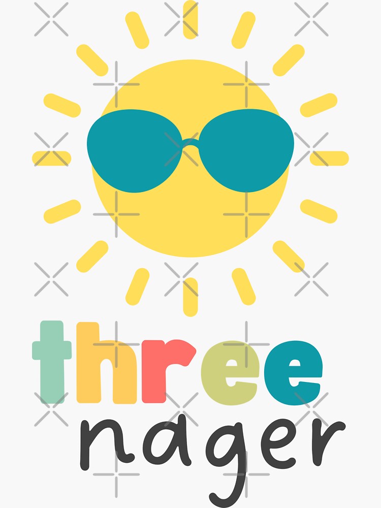 "CUTE THREENAGER DESIGN FOR THREE YEAR OLD KIDS AND TODDLERS" Sticker ...