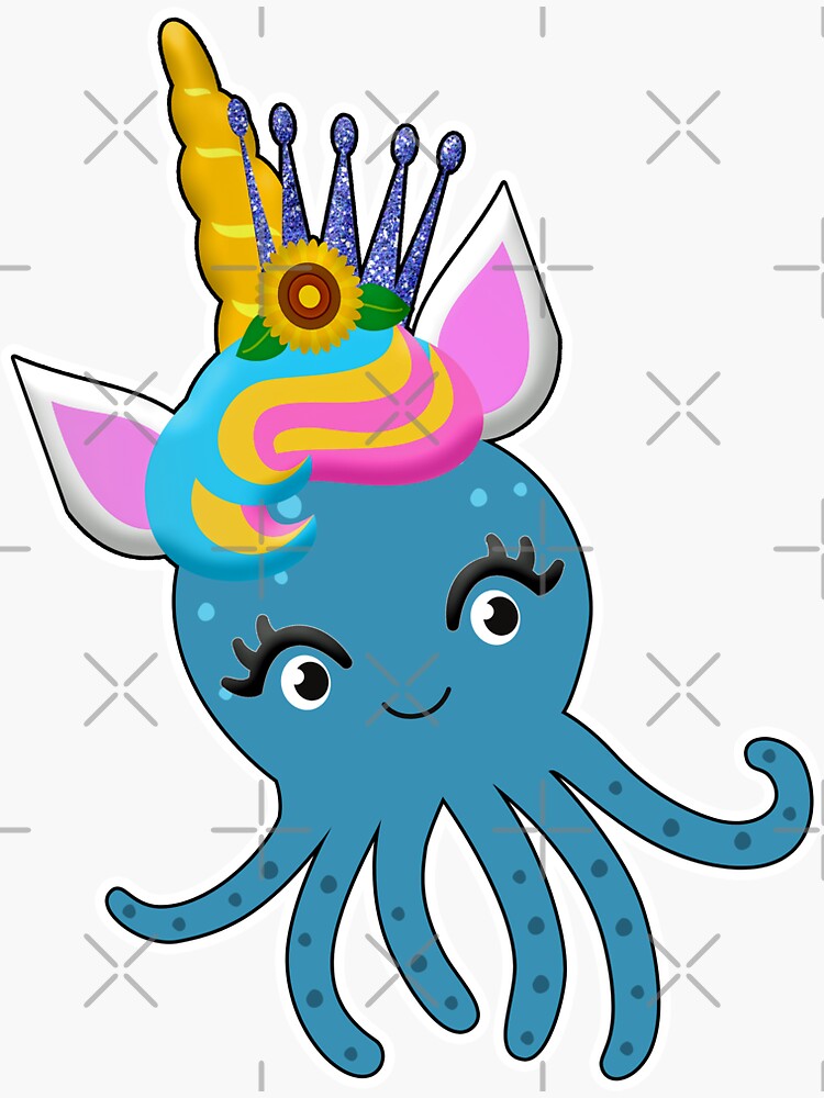 "The Mythical Magical Octocorn" Sticker for Sale by ShakingMyHead ...