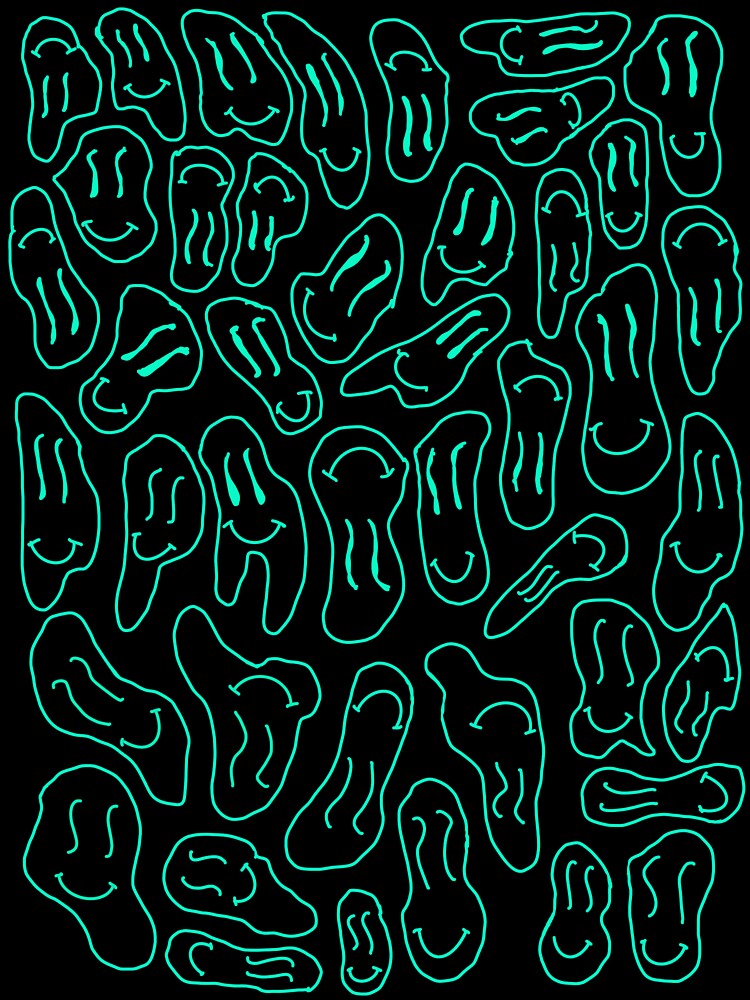 "Neon Green Smiley Faces" Sticker by Nataliedezigns | Redbubble