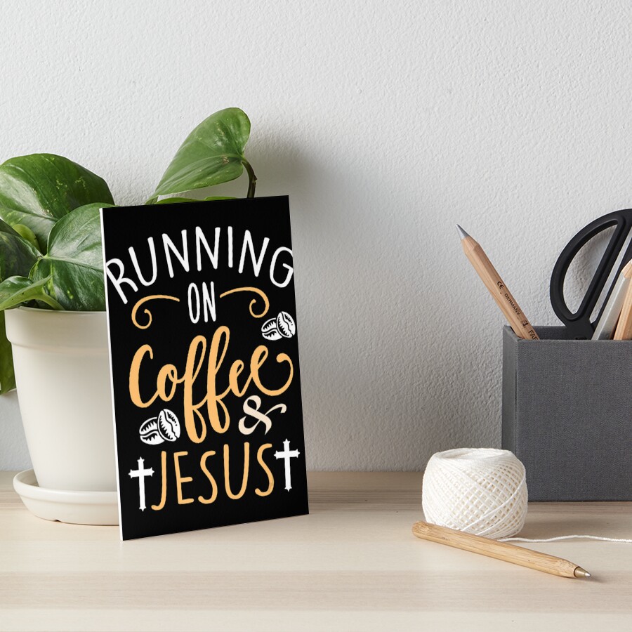 "Jesus Christian Fun On Running Sport Coffee And" Art Board Print by ...